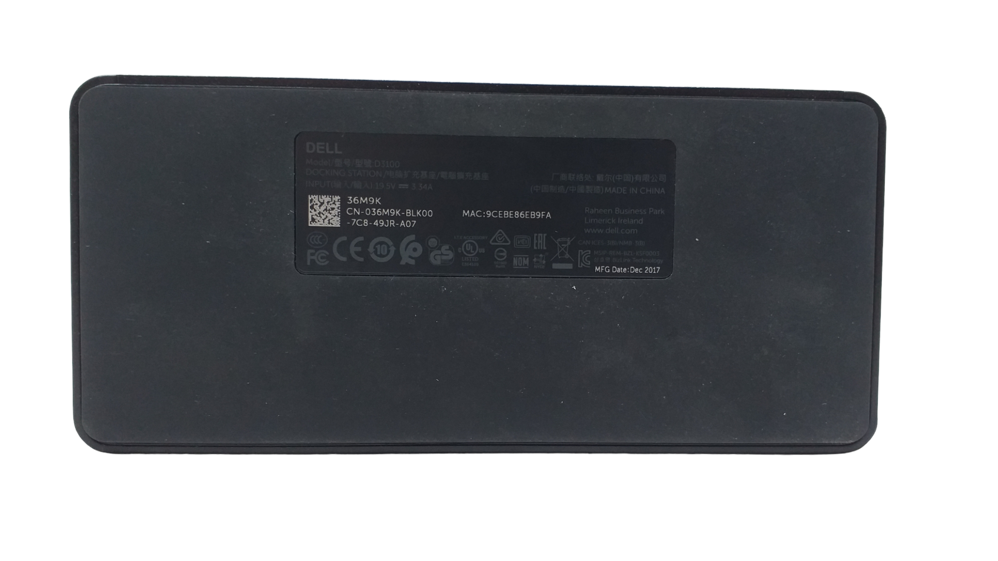 Dell D3100 USB 3.0 Ultra HD 4K Docking Station – No PSU | UKComputerparts