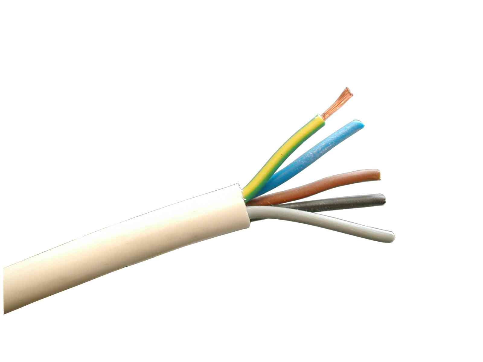 10 metre Electrical cable 1mm 5 Core LSZH Flex Cable White Round 3185B ...