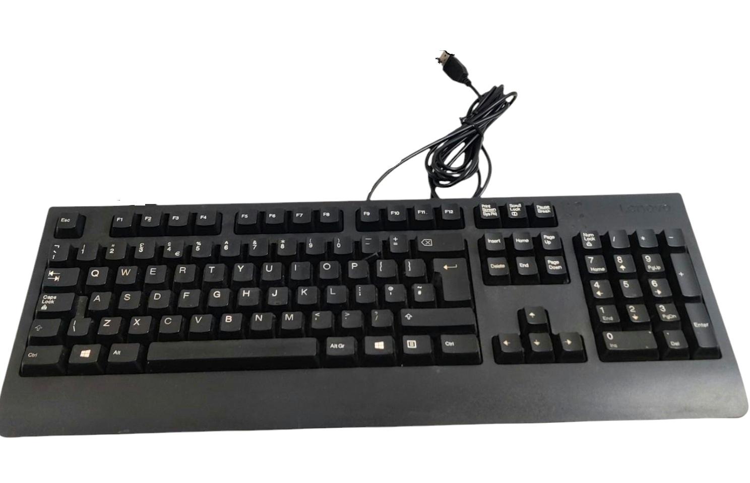 JOB LOT OF 10 X Lenovo USB Wired UK QWERTY Keyboard Black Essential ...
